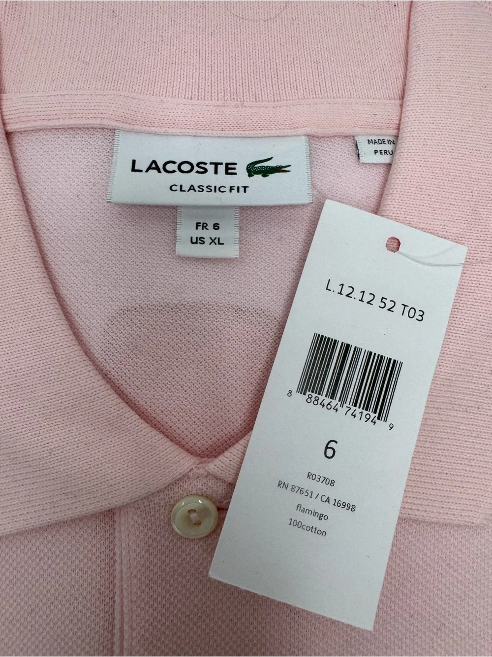 Lacoste | Shirts | Lacoste Light Pink Classic Fit Piqu Polo | Poshmark